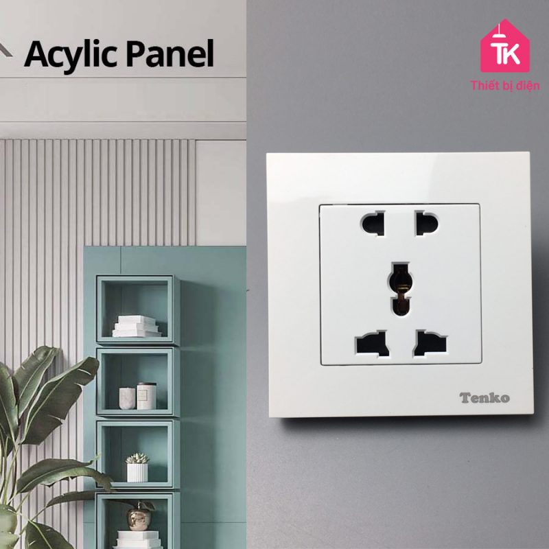Công Tắc Âm Tường Mặt Vuông Màu Trắng Cao Cấp Nhựa Acrylic TENKO TK-F66 ...